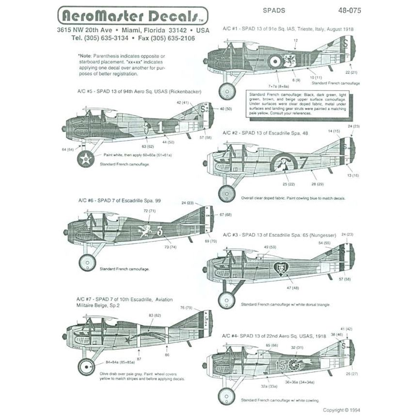Aeromaster [AM48-075] SPAD collection, 1/48 – Model Matters