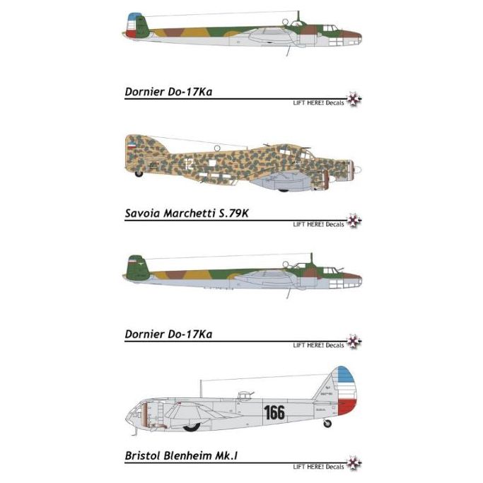 Lift Here [706-LH] "Bombers" Royal Yugo A/C, Pt.5: Do-17K, SM.79K, Ble ...
