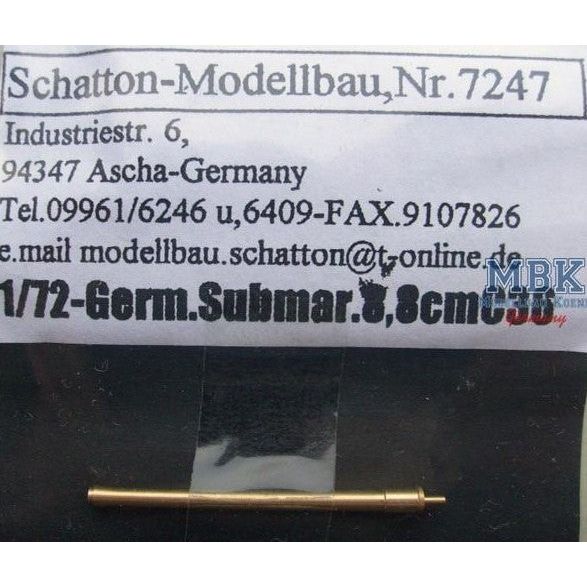Schatton Modellbau, [7247], 88mm barrel for main gun (type VII) (brass ...