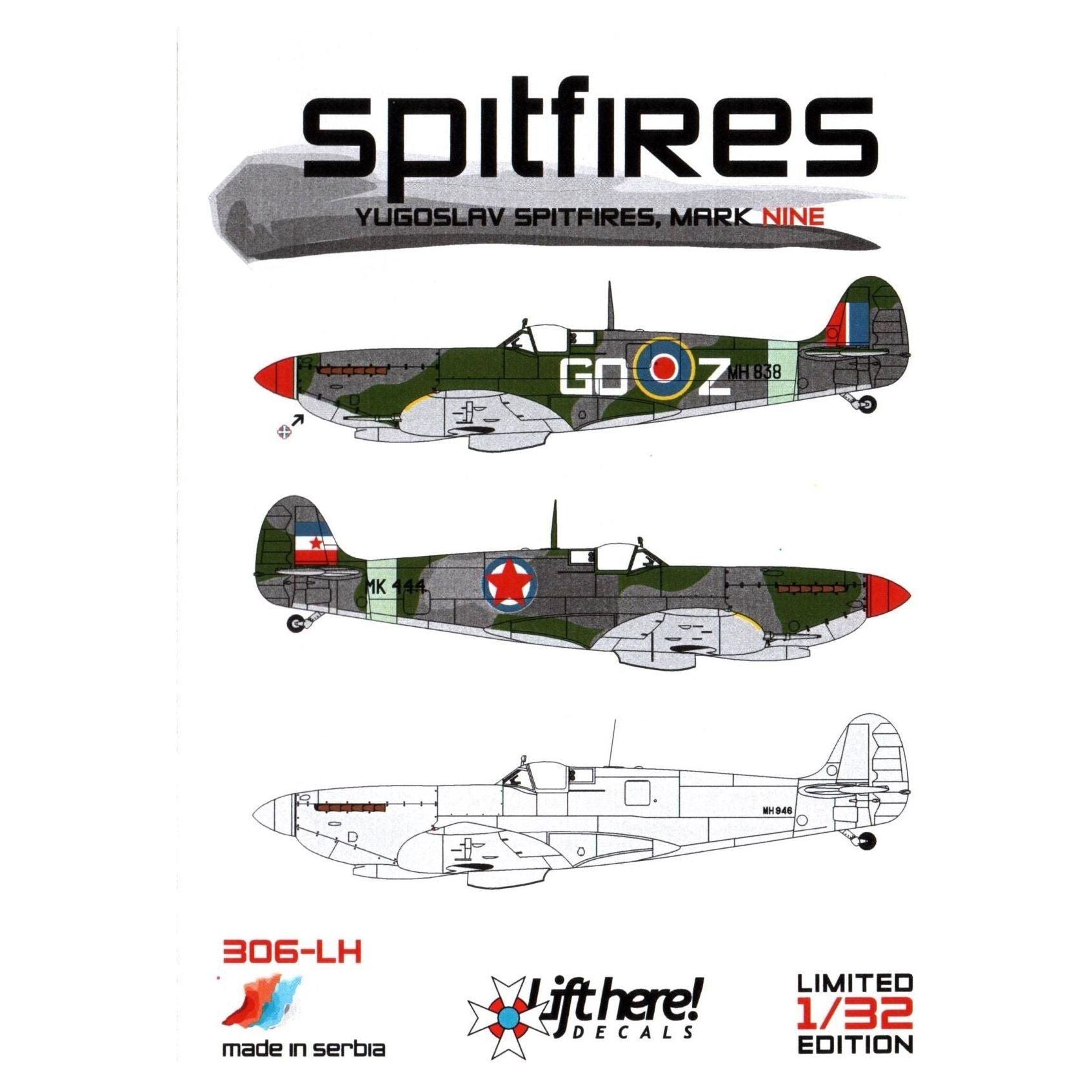Lift Here [ 306-LH] Spitfire: Yugoslav Spitfires Mk.IX, 1/32 ↨ – Model ...