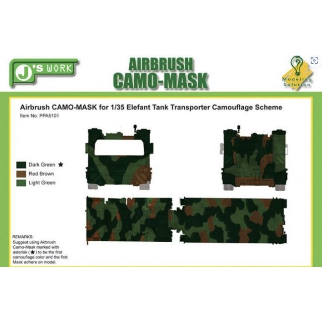 J Work [PPA5101] Camo-Mask for Elefant Tank Transporter Camouflage Sch ...